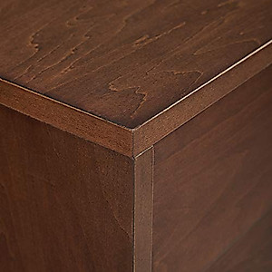 Walker Edison Mid-Century Modern Wood Kitchen Buffet Sideboard with Bottle Storage-Entryway Serving Wine Storage Doors-Dining Room Console, 36 Inch, Walnut