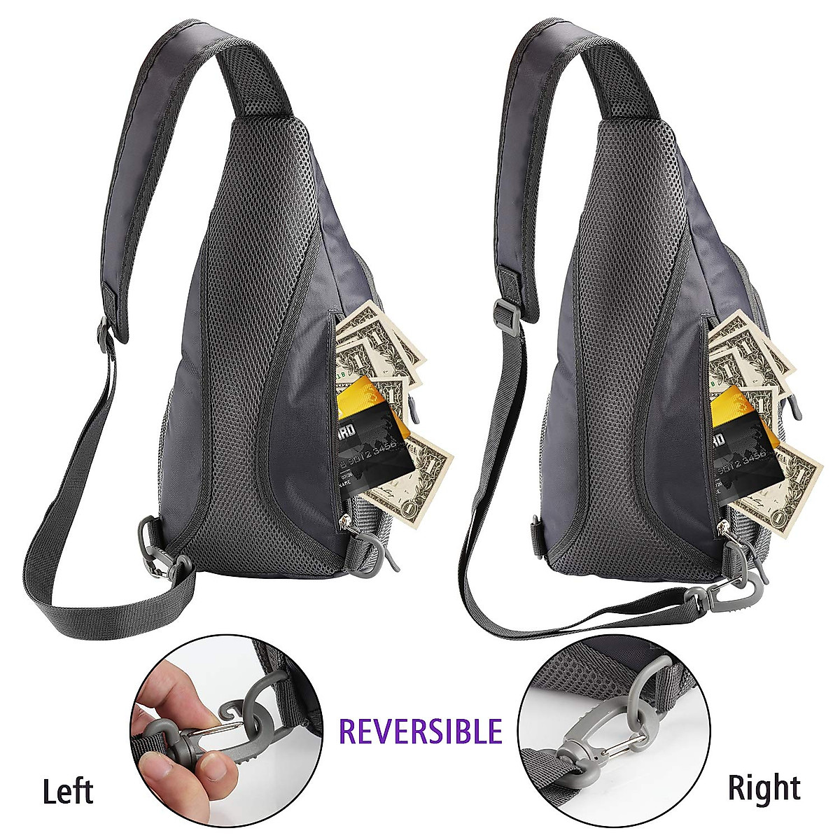 Elfhao Small Sling Bag Chest Shoulder Backpacks Waterproof Gym Outdoor Crossbody Daypacks For Women Men Kids