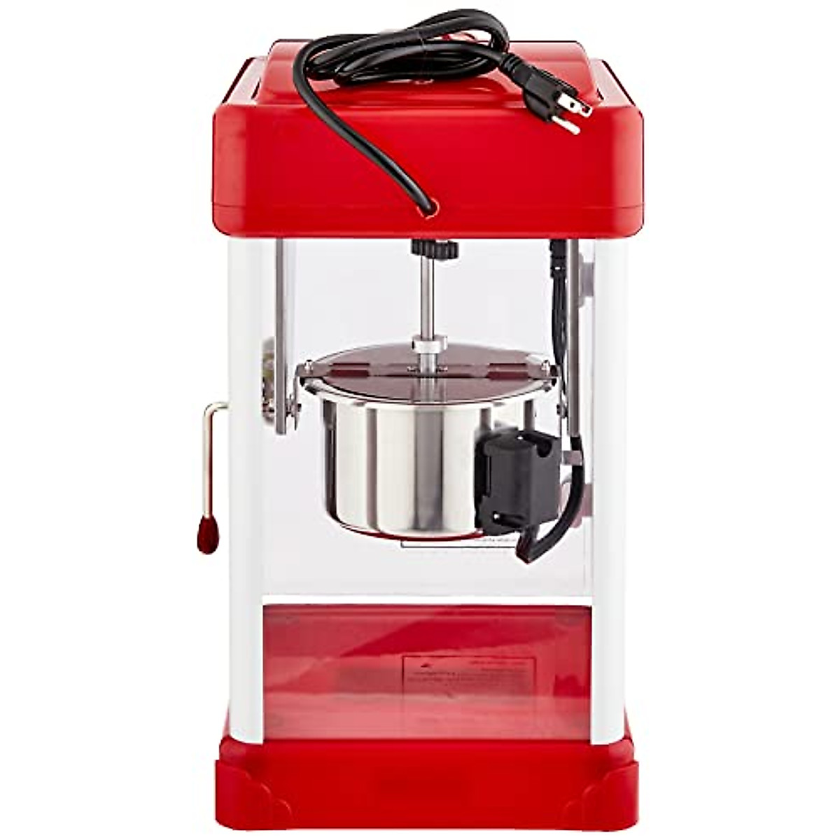 Great Northern Popcorn Company Pop Pup Countertop Popcorn Machine – Tabletop Popper Makes 1 Gallon – 2.5-Ounce Kettle, Catch Tray Warming Light & Scoop, Red (6074)