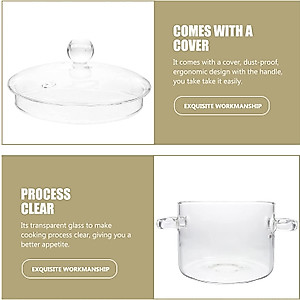 Glass Saucepan with Cover, 64 oz Stovetop Cooking Pot with Lid and Handle Simmer Pot Clear Soup Pot, High Borosilicate Glass Cookware