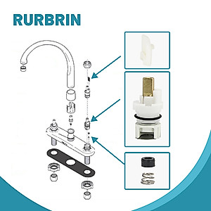RP25513 Faucet Cartridge Stem Assembly Repair Kit Compatible with Most Delta Two-Handle Faucets, Come with RP4993 Seat & Spring,Fit for Lavatory Faucet (2 Pack)