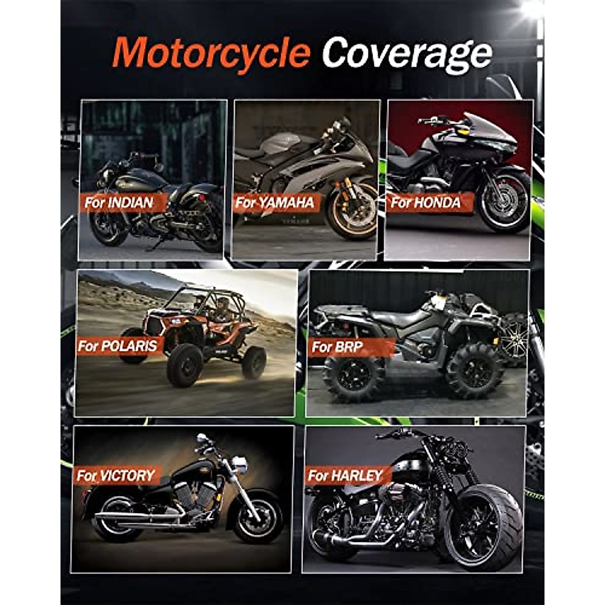 Motorcycle Diagnostic Scan Tool, OBDPROG Moto 100 Full System Scanner for Harley Honda Yamaha Victory Indian Polaris Brp, Engine ABS TPMS Auto Scan Code Reader, Oil Light Reset, 5.0 Touch Screen
