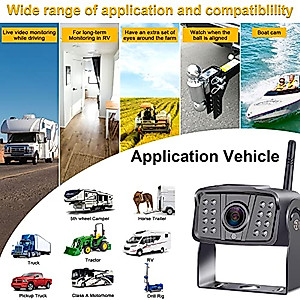 AMTIFO RV Backup Camera Wireless HD 1080P 7'' Split Screen DVR Monitor Bluetooth Trailer Rear View Cam 4 Channel System Truck Camper Infrared Night Vision Adapter for Furrion Pre-Wired RVs A8