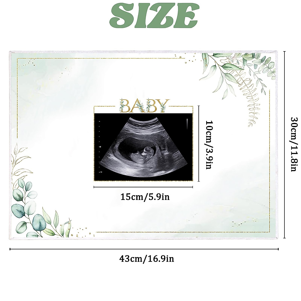 Vlipoeasn Baby Shower Guest Book Alternative, DIY Cute Baby Shower Signature Board with Stand, Baby Shower Party Decorations, Green and White Baby Shower Party Sign in Book