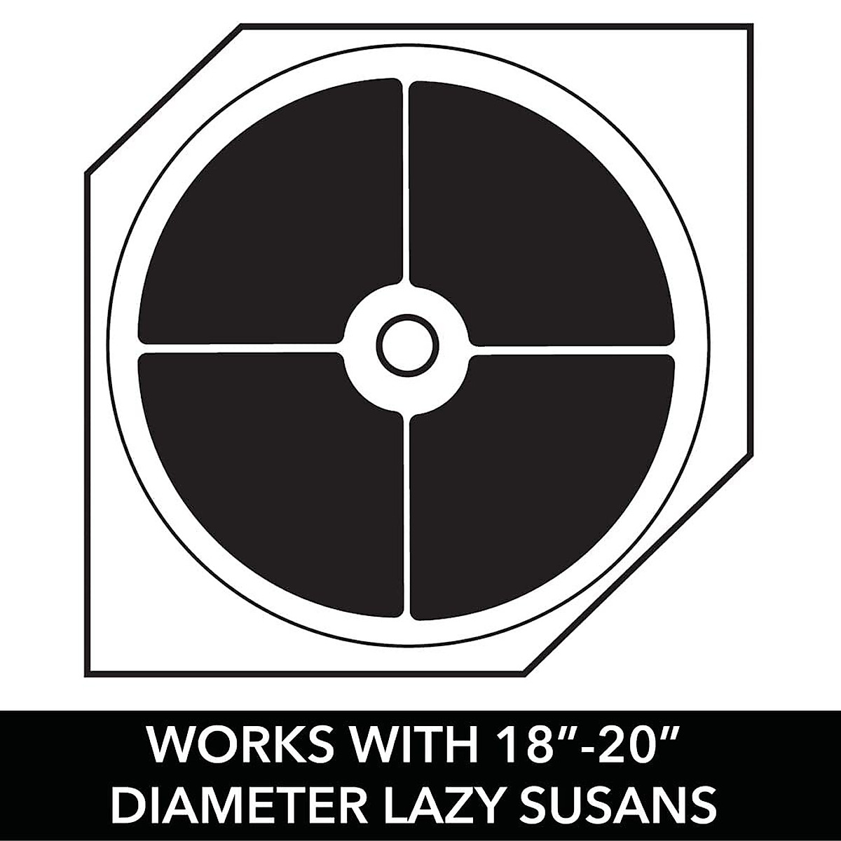 mDesign Kitchen Cabinet Plastic Lazy Susan Storage Turntable Organizer Bins w/Built-In Handle - Large Triangle Corner Dividers for Pantry - 1/4 Wedge, 6" Deep - Ligne Collection - 2 Pack - Smoke Gray