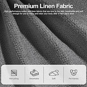 SENYUN Accent Chair with Ottoman, Comfy Living Room Chair and Storage Ottoman Set, Adjustable Extra-Thick Padded Backrest & Side Pocket, Lazy Sofa Chair for Bedroom