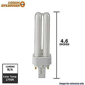 SYLVANIA 20691/21117 - CF13DD/827/ECO - 13 Watt CFL Light Bulb - Compact Fluorescent - 2 Pin GX23-2 Base - 2700K -