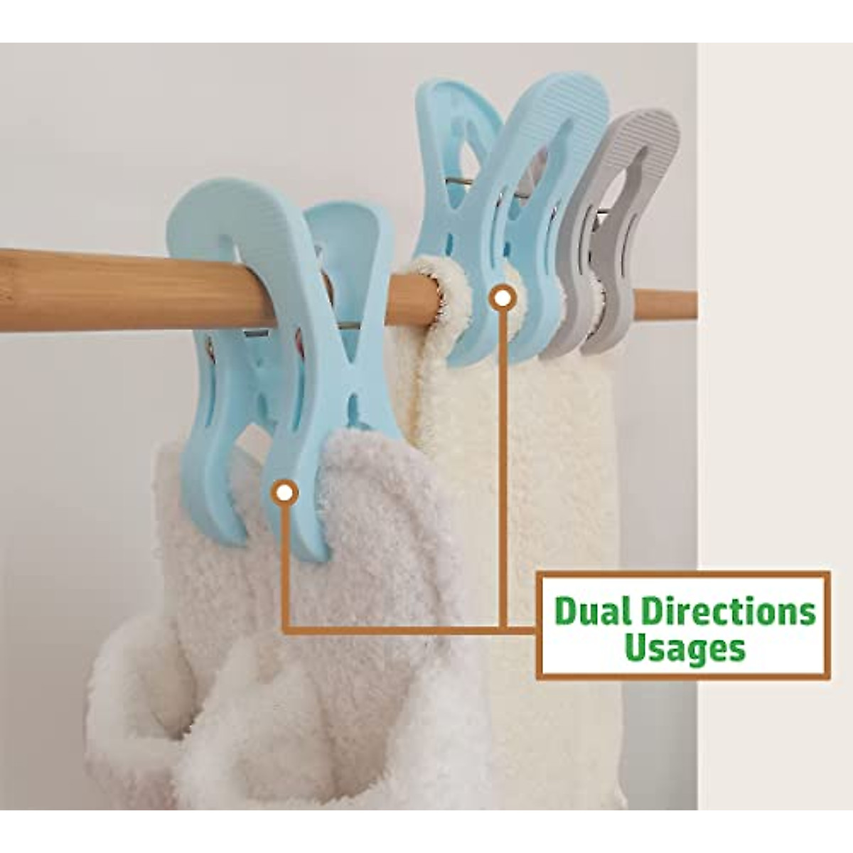 Clothes Clip Towel Clip Large Size Heavy Duty (Blue Combo)