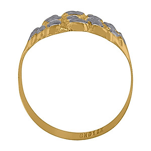 10k Two tone Gold Womens Nugget Fashion Ring Jewelry for Women