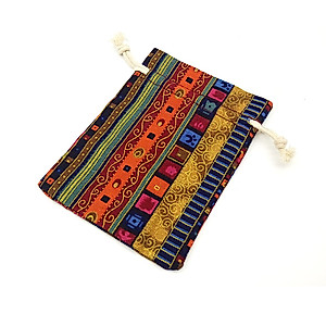 12pc Egyptian Style Jewelry Coin Pouches Aztec Print Drawstring Gift Bag Party Accessories Brocade Cotton Sachet Candy Present Pouch Travel Purse Ethnic (12)