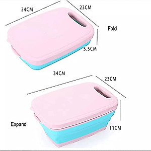 MMOOCO Chopping Board, 9 in 1 Multi-Function Cutting Boards Kitchen Tools Set Chopping Board Folding Drain Basket Sink Cutting Boards Kit (Color : Green)