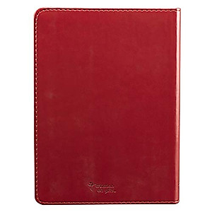 Christian Art Gifts Classic Handy-sized Journal Names of Jesus Inspirational Scripture Notebook w/Ribbon, Faux Leather Flexcover 240 Ruled Pages, 5.7" x 7", Burgundy