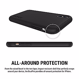 Incipio DualPro Case iPhone Xs (5.8") & iPhone X Case Hybrid Shock Absorbing Drop Protection - Black