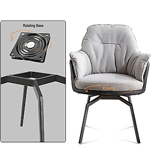 HIPIHOM Home Office Boss Chair, Modern Accent Chair,Ergonomic Armchair No Wheels but Swivel for Home Office Living Room Bedroom, Grey Chair, 17D x 18W x 34H Inch, (JD7549)