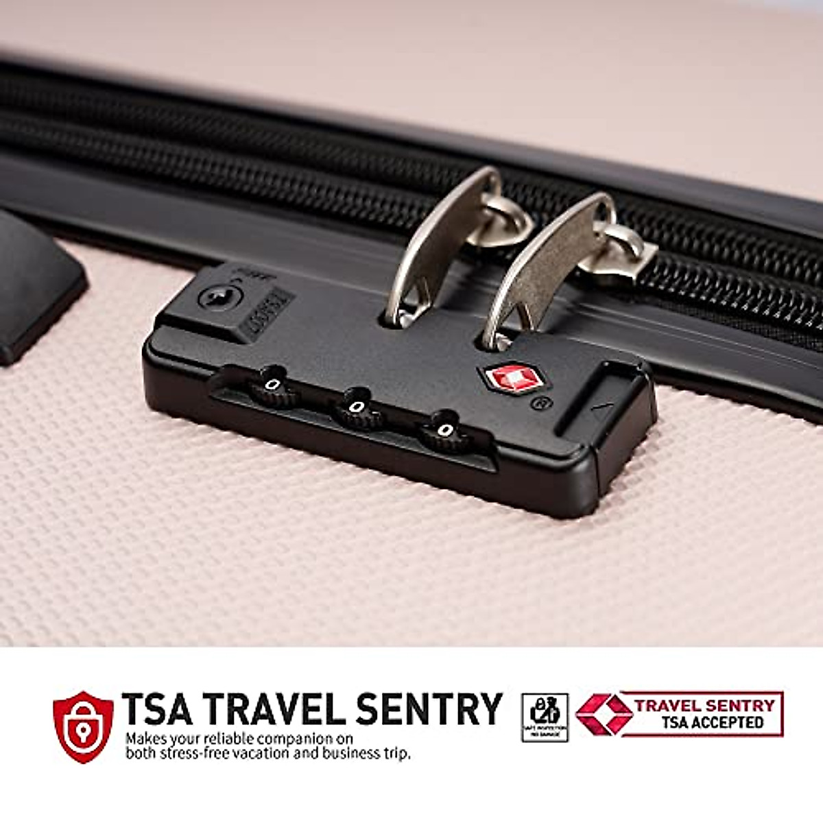 GinzaTravel 3-Piece Luggage Set with TSA Locks, Expandable, and Friction-Resistant in Light pink - Includes 20", 24" & 28" Spinner Suitcases