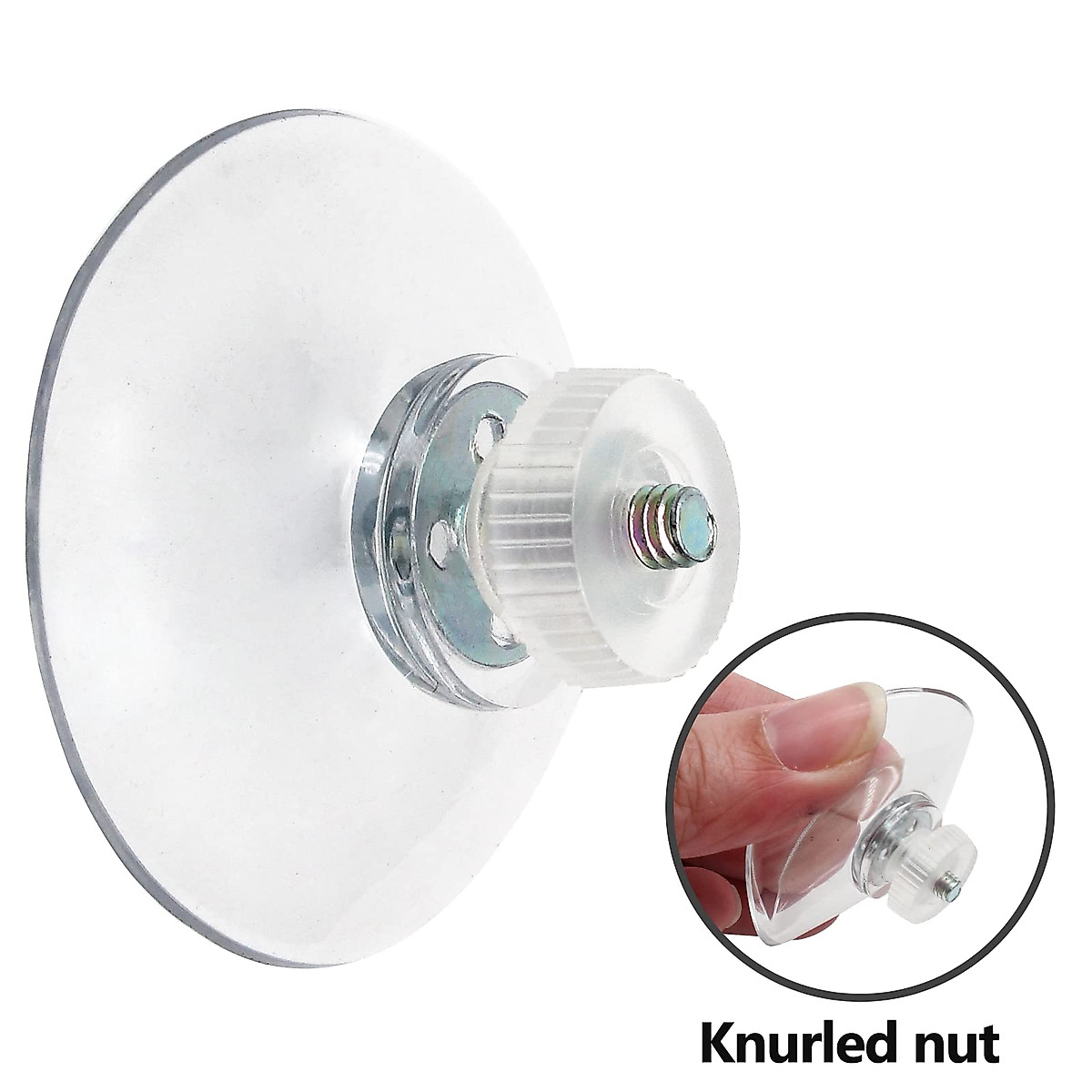 Piutouyar 41 mm/ 1.6 Inch Plastic Sucker Pad Holder, Round Strong Transparent Suction Pads, PVC Sucker with Screw Nut for Bathroom Wall, Window, Car Shade Cloth(6Pcs)