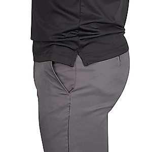 Men’s Untucked Golf Polo Shirts - The Perfect Length, Quick Dry, 4-Way Stretch Fabric. Moisture Wicking, UPF 50+ Protection Charcoal Grey