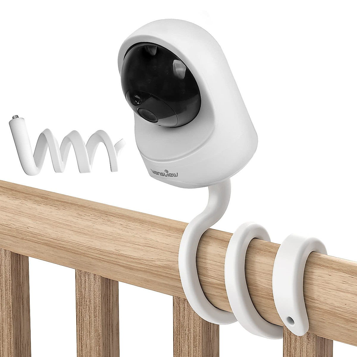 Anbage Baby Monitor Mount Baby Camera Holder Flexible Twist Mount Compatible with Wansview Baby Monitor Q6-W,Q5-B,Q5-W, Arlo Pro/Pro2/Ultra/Pro3/Go/HD Attached for Crib, Shelves or Other Places