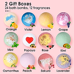 iHave Bath Bombs for Women, 24 Small Lush Bath Bomb Bubble Bath Set Spa Gifts for Women, Natural Handmade Bath Bombs Rich in Essential Oils, Romantic Gifts for Her, Multicolor, Small (Pack of 24)