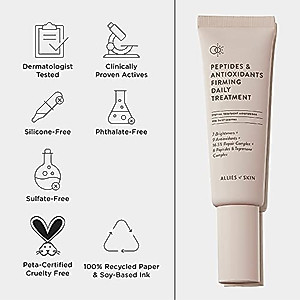 Allies of Skin Peptides & Antioxidants Firming Daily Treatment. Moisturizer Face Cream. Hyaluronic Acid, Vitamin C, Niacinamide, Ceramides. Protects & Repairs 1.7 oz / 50 ml