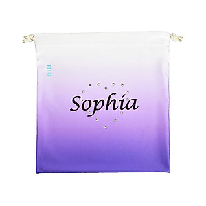 Bitt Sportswear Personalized Gymnastics Grip Bag - Ombre Colors, Customized Bag with Crystals Option (Purple Ombre)