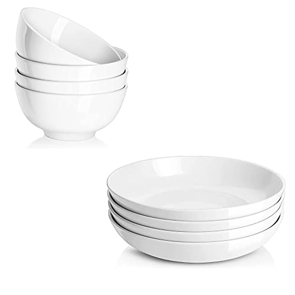 DOWAN 50oz Pasta Bowls Set of 4 + 39 oz Large Soup Bowls Set of 4