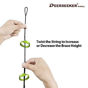 Deerseeker Recurve Bow String Set with 2 Nock Points Dacron Bowstrings Replacement Archery Accessories for Recurve Bow Traditional Longbow 12,14,16 Strands 48-70 inches (AMO 62"-16)