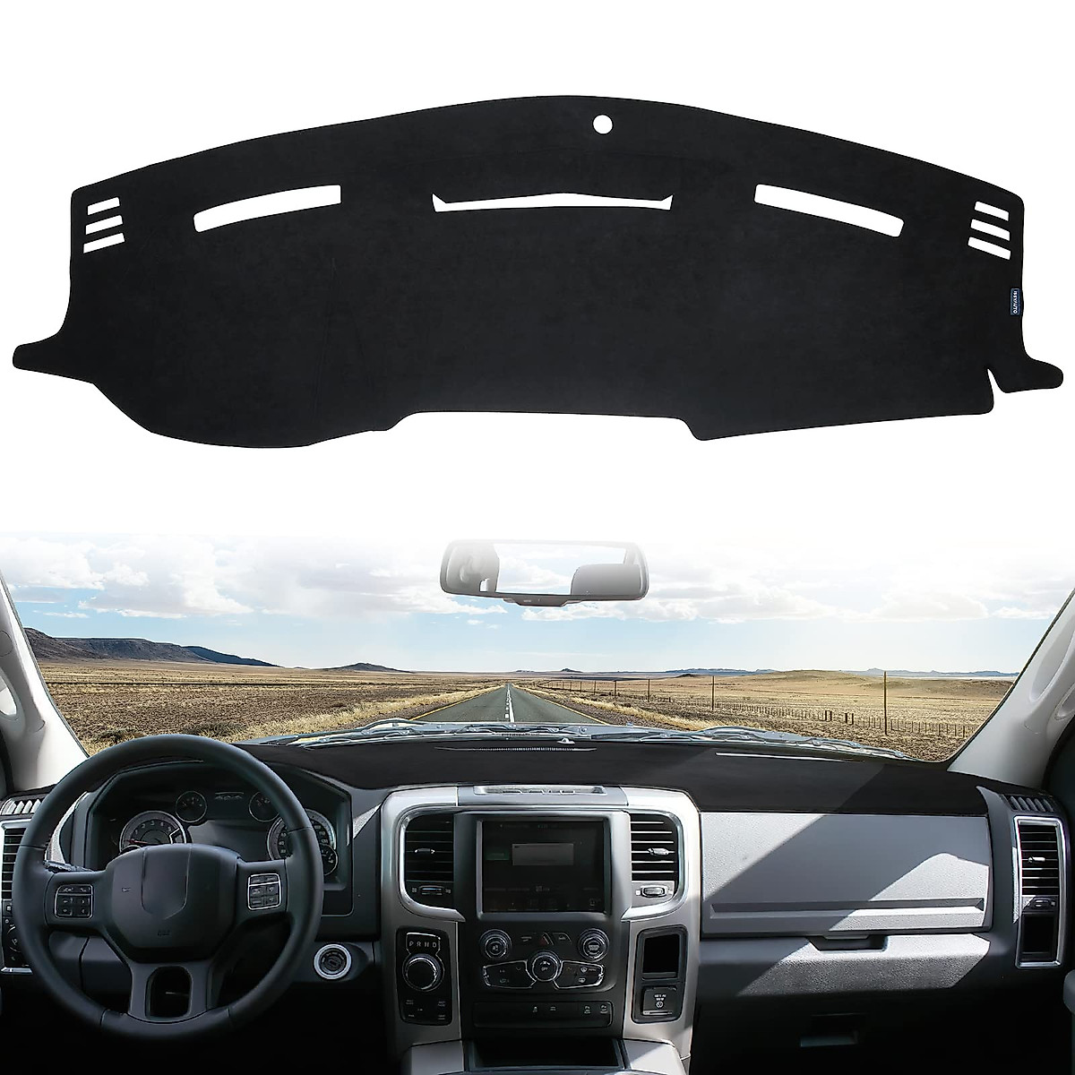 ISSYAUTO Dashboard Cover Mat Dash Cover Compatible with 2010-2018 Ram 1500 2500 3500 & 2019-2024 Ram 1500 Classic Model, Dash Board Protector Cover