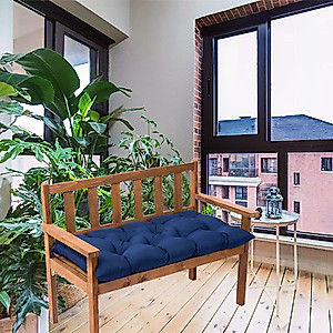 Waterproof Outdoor Bench Cushion, 48"x20", Swing Cushion Patio Furniture Cushions 3 Seater, for Garden Patio Furniture Lounger Bench (Navy blue, 48x20 in)