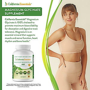 Magnesium Glycinate 400 - Chelated, High Absorption Magnesium for Muscle Relief, Bone & Heart Support -Vegan, Non-GMO, Gluten-Free 240 Tablets (Servings 120, Serving Size (2) 200mg Tablets)