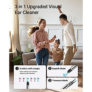 BEBIRD Note5 AuriCare Ear Wax Removal Tool with Ear Camera, Ear Cleaner with Ear Pick &Tweezers Mode,1000W Ear Scope,Universal Gyroscope for Earwax Removal, Ear Wax Removal Kit Include 6pcs Ear Scoop