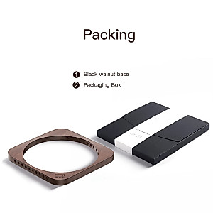 HEWYIOS Black Walnut Desktop Stand is Suitable for Mac Mini and Mac Studio, and The Heat Dissipation and dust Proof Base is Suitable for M1 M2 Host Accessories (Second Generation Upgrade Anti Slip)