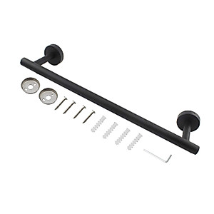 12 Inches Hand Towel Bar,ULIFESTAR Bathroom Towel Holder Kitchen Dish Cloth Hanger Stainless Steel Bath Towel Rack Heavy Duty Wall Mounted Towel Holder Black