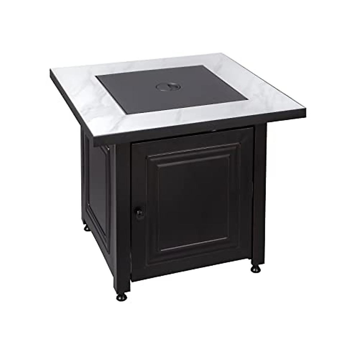 Endless Summer, The Bristol, Square 30" Outdoor Propane Fire Pit, Includes Black Fire Glass, Table Insert, & Protective Cover