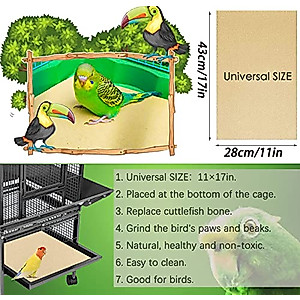 18PCS Gravel Paper for Bird Cage,11x17 Inch Bird cage Liner Gravel Paper Special for Bird Cage in sea Sand-Great for Hard-Billed Birds Safe& Clean & Easy for Improved Digestion