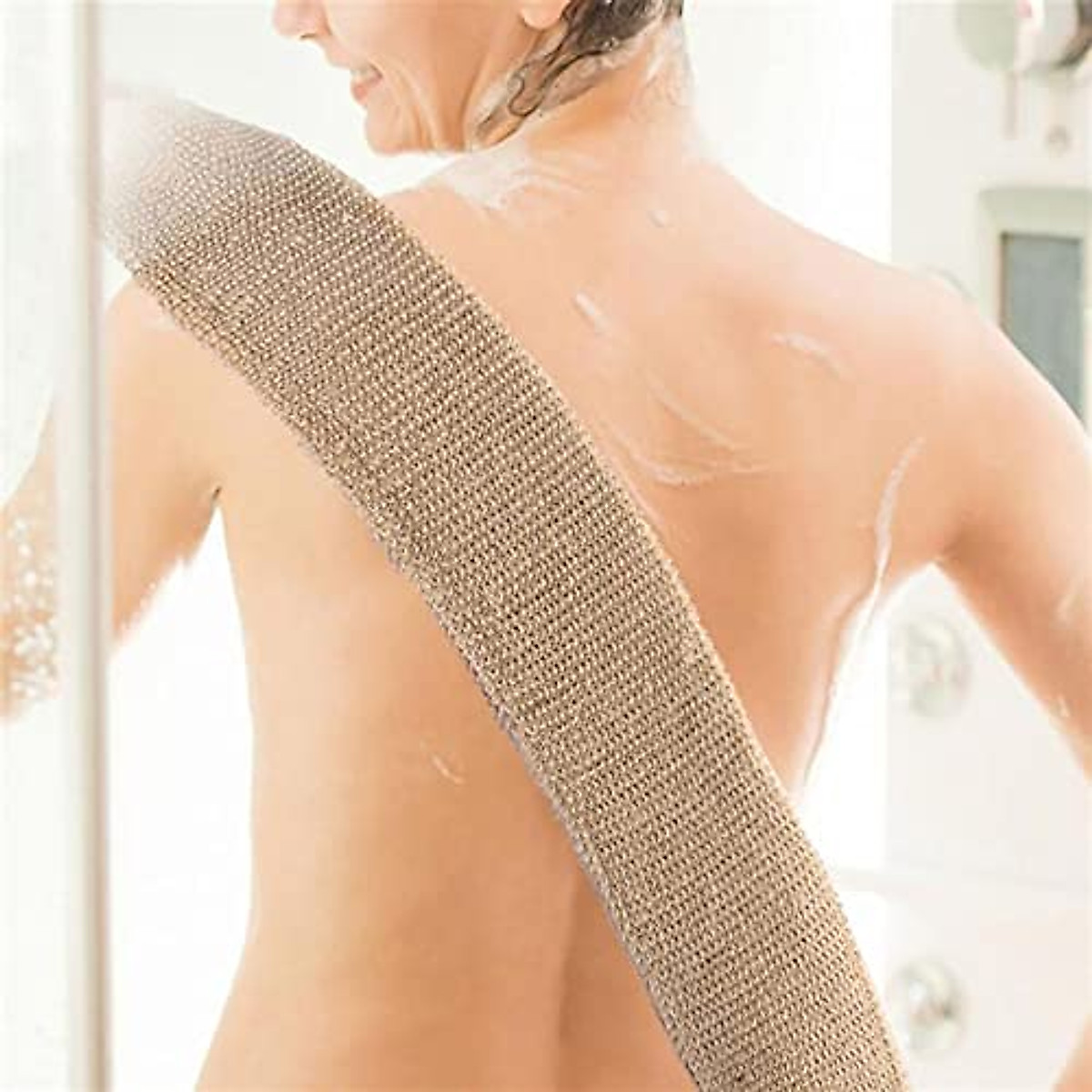 INGVY Dry Brushing Body Brush Bath Towel Shower Towel Multifunctional Back Body Exfoliating Belt Scrubber for Body Cleaning