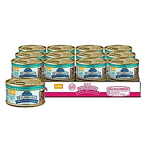 Blue Buffalo Wilderness Wild Delights High Protein Grain Free, Natural Kitten Flaked Wet Cat Food, Chicken & Trout 3 oz cans (Pack of 24)