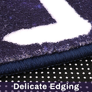 LIVEBOX Space Round ABC Rug for Kids Playroom, Alphabet Nursery Rug Crawling Play Mat for Children Bedroom, Galaxy Washable Rug Learning Carpet for Baby Toddlers Room (47",Star Blue)