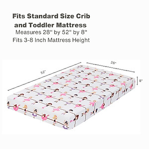 EVERYDAY KIDS 2 Pack Fitted Girls Crib Sheet, 100% Soft Breathable Microfiber, Baby Sheet, Fits Standard Size Crib Mattress 28in x 52in, Nursery Sheet - Unicorns/Hot Pink