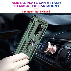 STARSHOP Galaxy S9 Plus Case, Samsung Galaxy S9 Plus Case, [NOT FIT S9 ] with [Tempered Glass Protector Included] Rotatable Metal Ring Kickstand Shockproof Drop Protection Phone Cover - Green