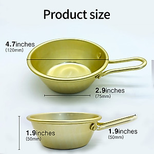 TULGIGS 4 pcs of Single-handed Nickel Silver Makgeolli Bowl, Korea Raw Rice Wine Glass Dongdongju Cup Made in Korea