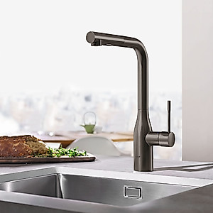 GROHE 30271A00 Essence Dual Spray Pull-Out Kitchen Faucet Hard Graphite (Polished Black)