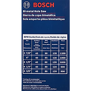 BOSCH HB436 4-3/8 In. Bi-Metal Hole Saw