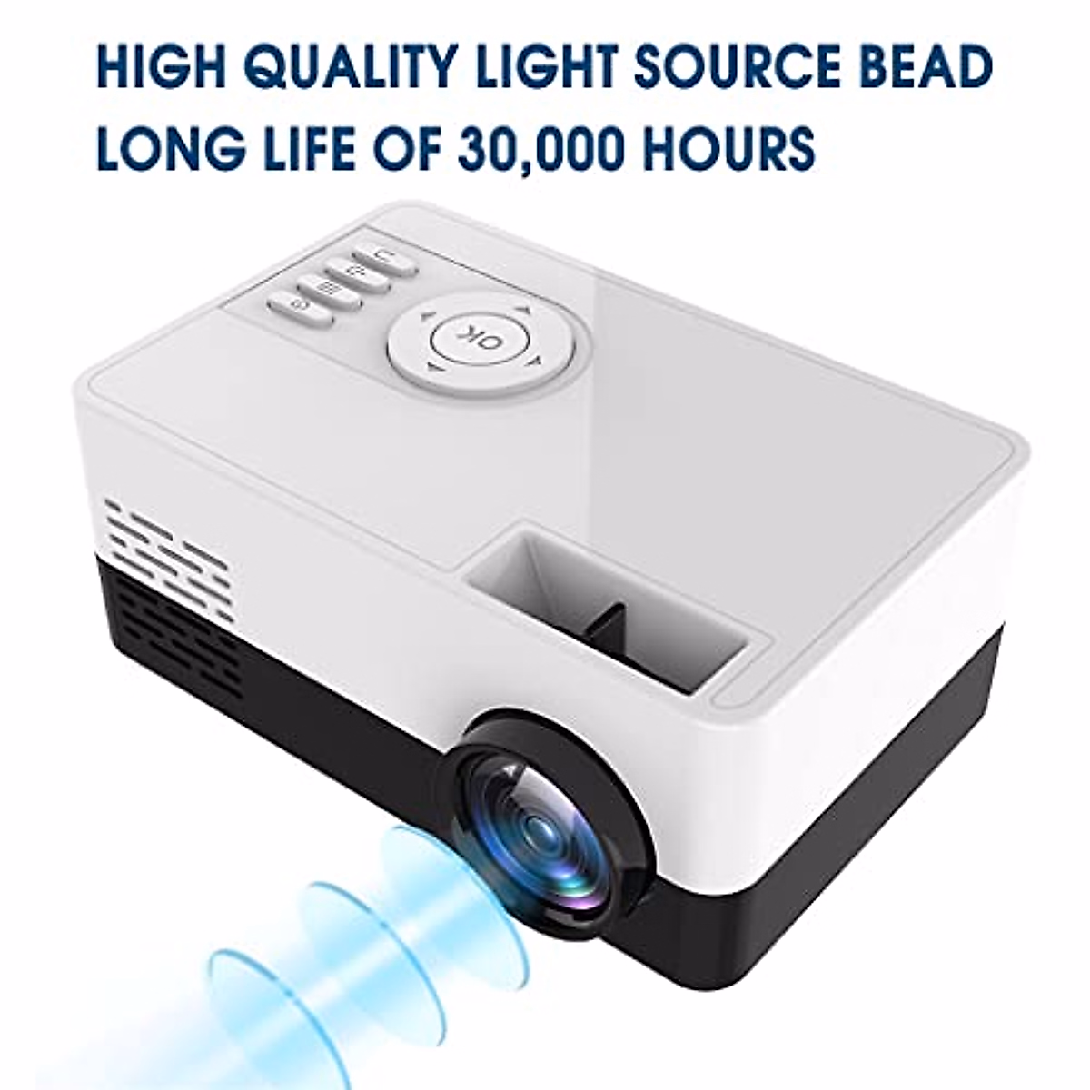 XXXDXDP Mini Home Projector Support 1080P AV USB SD Card USB Portable Projector