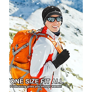 12 Pieces Winter Hat Scarf Gloves Set Snow Beanie Hat Knit Skull Caps Touch Screen Mittens Warm Neck Warmer for Men Women Cold Weather Skiing, 4 Colors