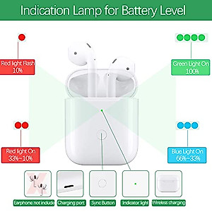 Wireless Charging Case Replacement for Airpods 1 & 2 Generation (Warm White)