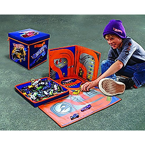 Hot Wheels Tara Toy Storage Box - Multicolor Cardboard Cube Holds Up To 300 Hot Wheels Cars, Storage And Play For Kids Age 3+