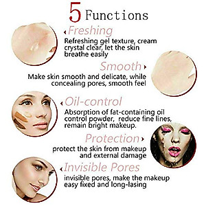 Phoera Face Primer Invisible Pores Base Oil Control Added vitamins Makeup Base Pore Filler Moisturiser Matte Finish Long Lasting Makeup Skin Pore Minimizer UK Cosmetics AquaPurity (18ml Primer)