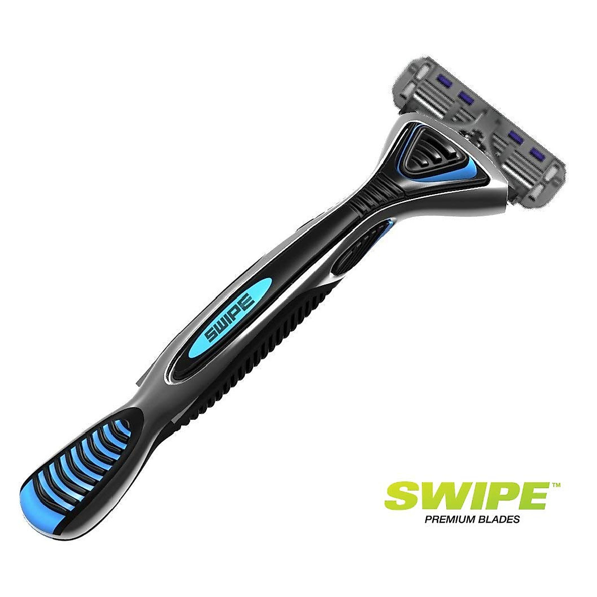 SWIPE Premium Men's 4-Blade Razor Kit (Flex Head Handle +12 Refills)