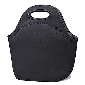 Eslazoer insulated neoprene cooler bags,reusable soft storage bag with zipper for outdoor activity,black lunch bag for adult